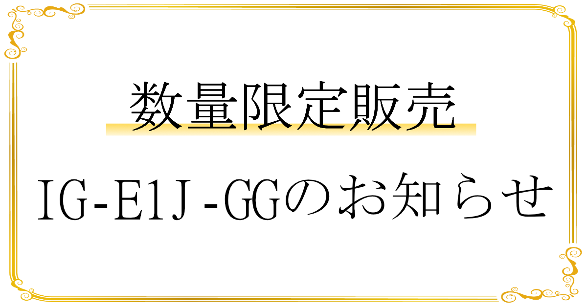 数量限定販売｜IG-E1J-GGのお知らせ | RELTEC Medical Devices Corporation